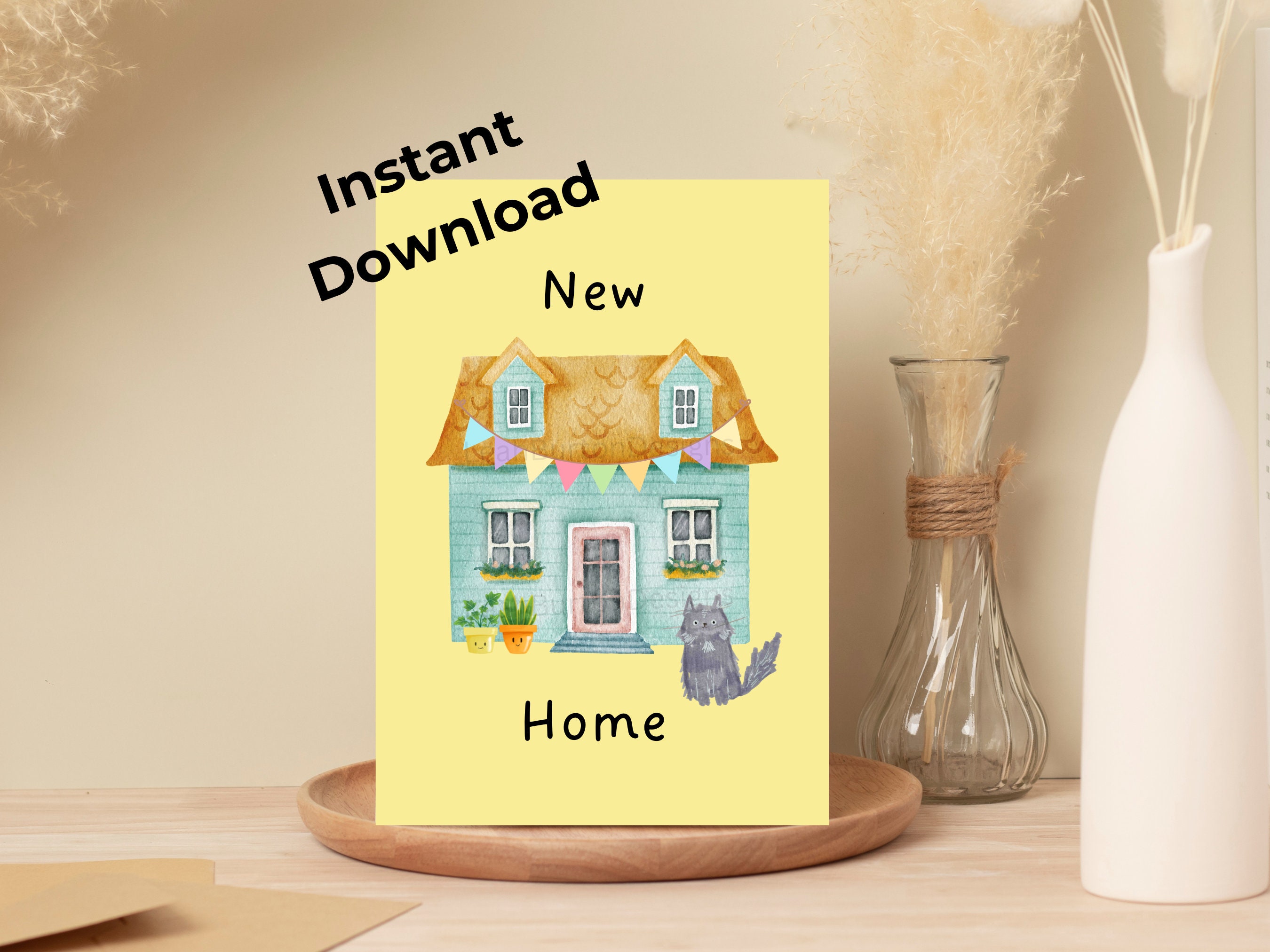 Printable New Home Card Printable Folded Card Instant Download ...