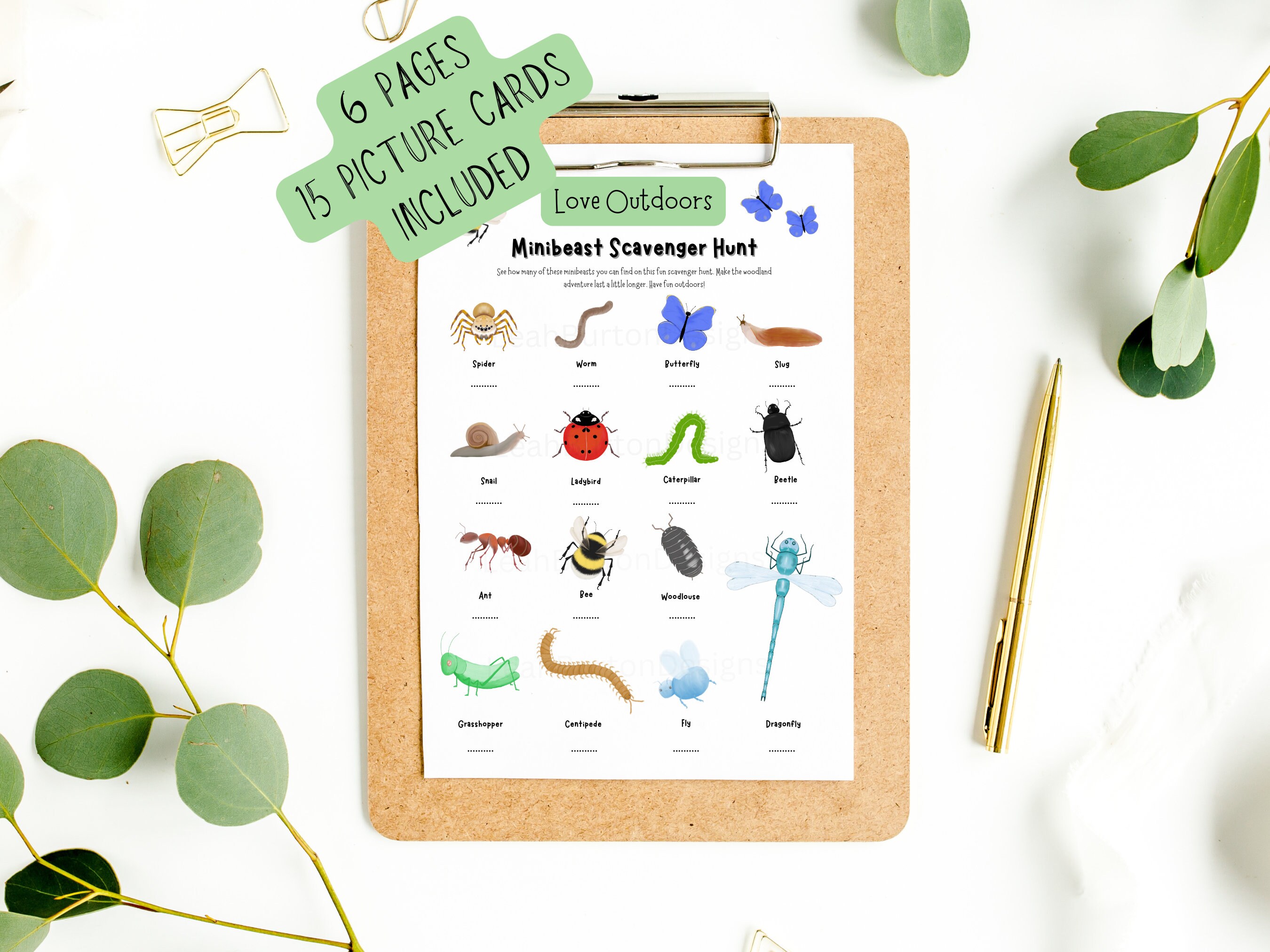 Minibeast Scavenger Hunt Printable, Activity Sheets, Party Game, Fun ...