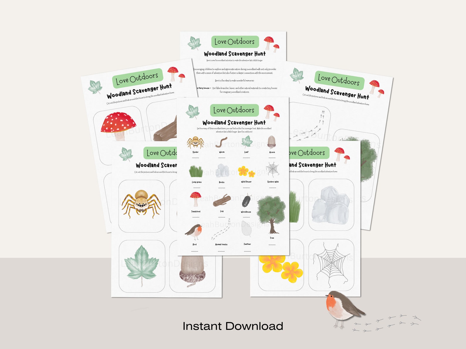 Woodland Scavenger Hunt Printable: Hand Drawn Activity Sheets (PDF ...