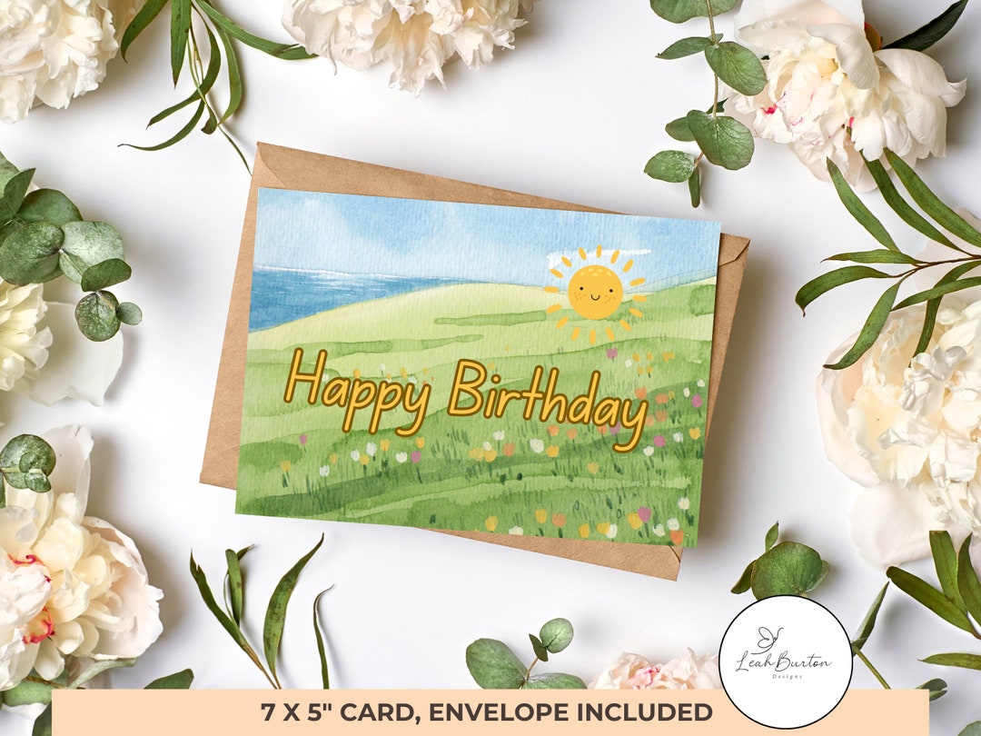 Happy Birthday Sun Card Gloss Coated Greeting Card - Etsy