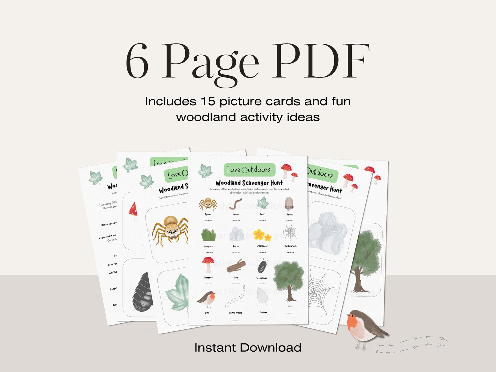 Woodland Scavenger Hunt Printable: Hand Drawn Activity Sheets (PDF) - Etsy