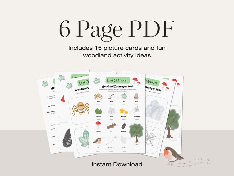 Woodland Scavenger Hunt Printable, Activity Sheets, Party Game, Fun ...