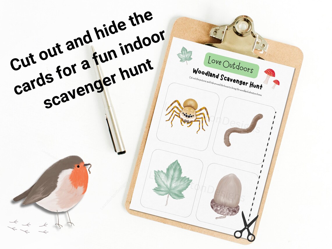 Woodland Scavenger Hunt Printable: Hand Drawn Activity Sheets (PDF) - Etsy