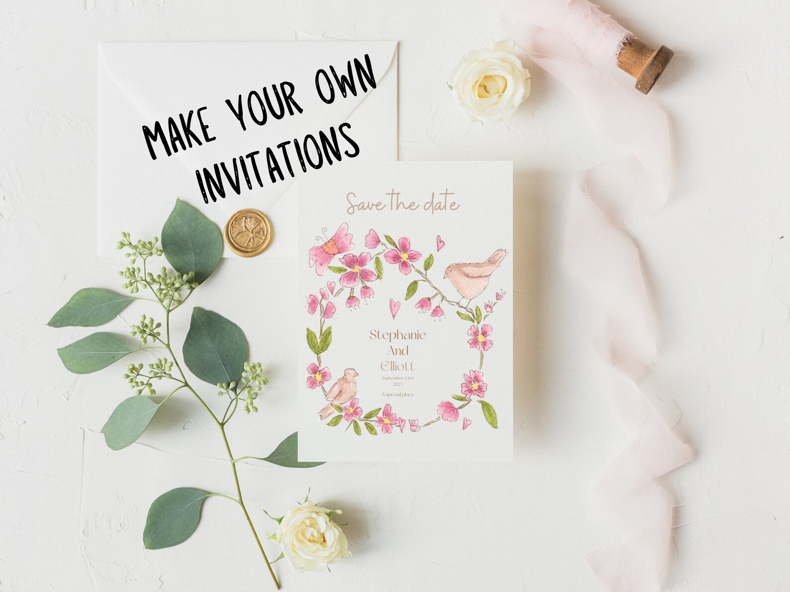 Watercolor Floral Bird Wreath Clipart (PNG JPG Digital Download) - Etsy