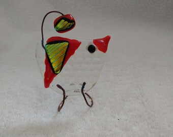 Fused glass bird | Etsy