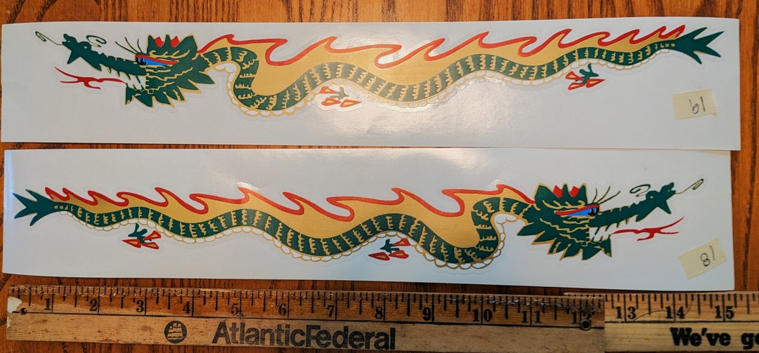 DRAGON Stickers Peel and Stick 15in X 2.0in Only 30 Sets Available - Etsy