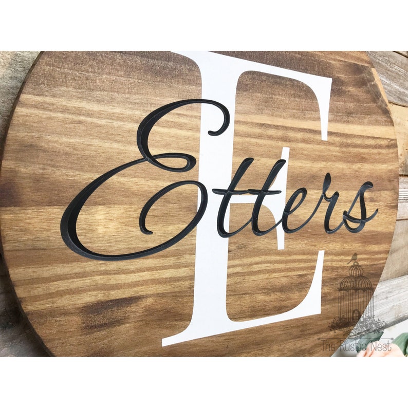 Personalized Engraved Last Name Sign Round Engraved Last - Etsy