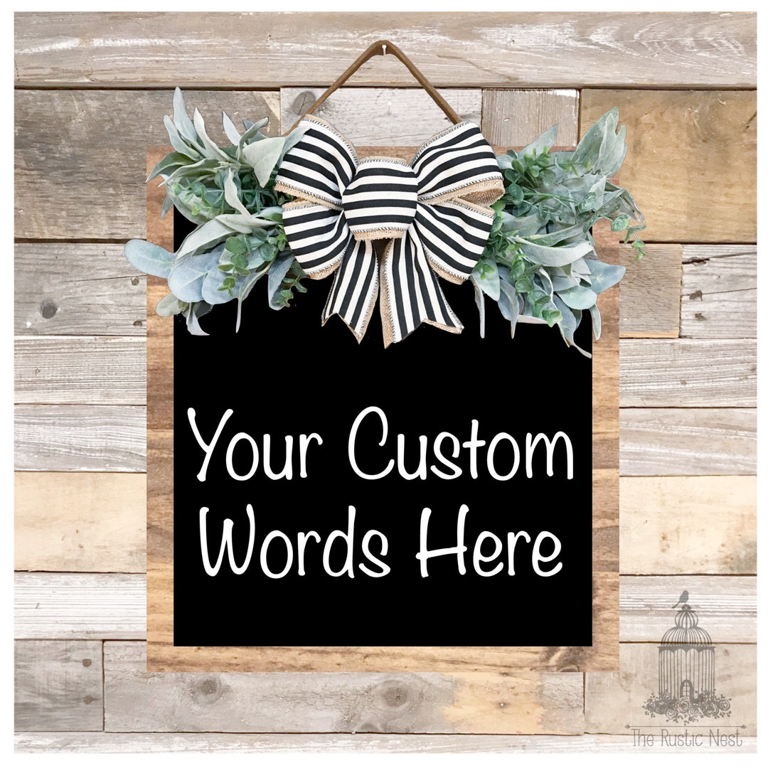 PAINTED Customized Front Door Sign Custom Quote Sign Create Your Own ...