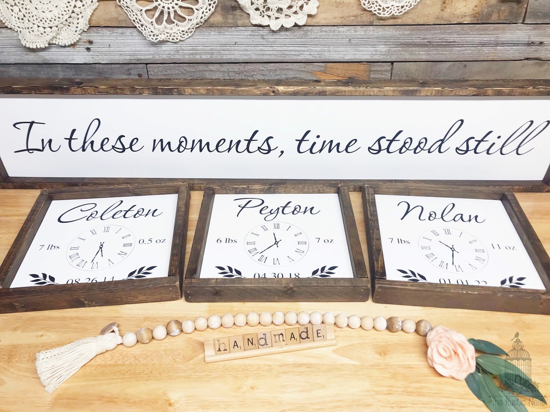 In These Moments Time Stood Still Sign | Children's Birth Clock Sign ...