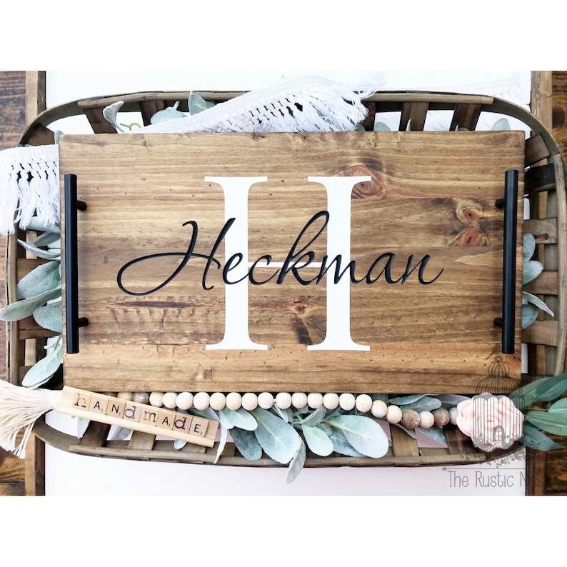 Personalized Wood Serving Tray: Engraved Breakfast in Bed Tray - Etsy