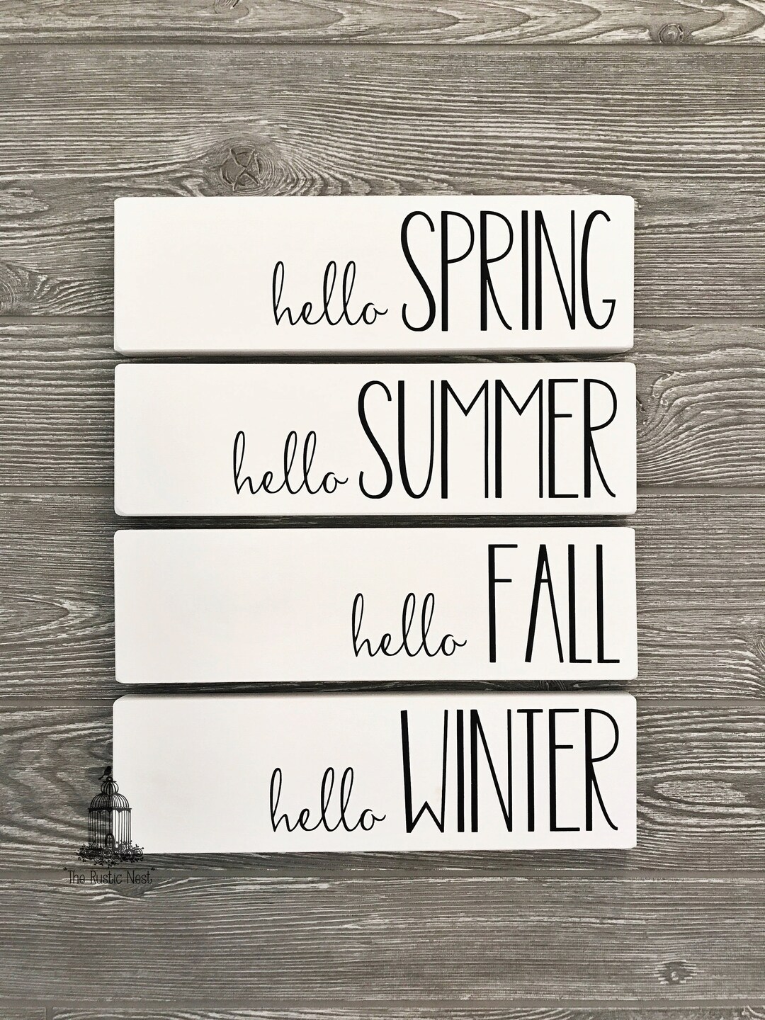 Seasonal Signs, Hello Spring, Hello Summer, Hello Fall, Hello Winter ...