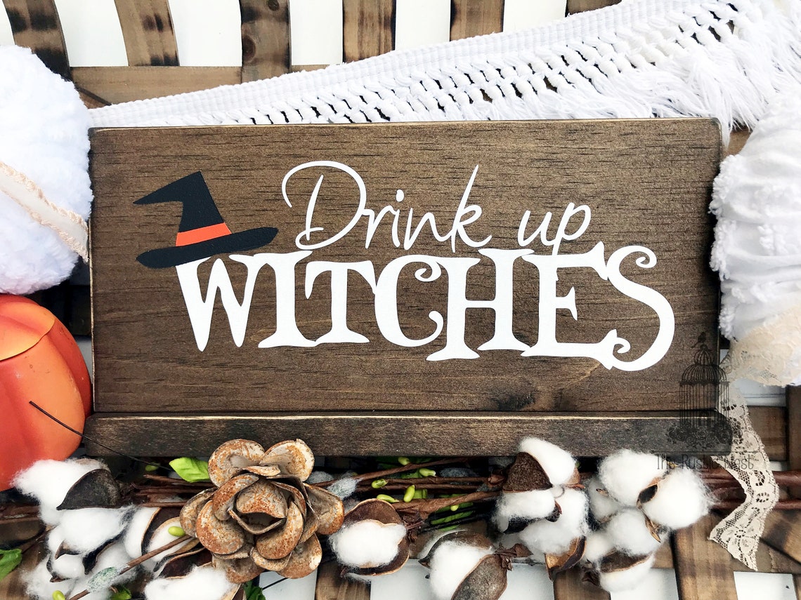 Drink up Witches Halloween Bar Sign Halloween Party Sign - Etsy