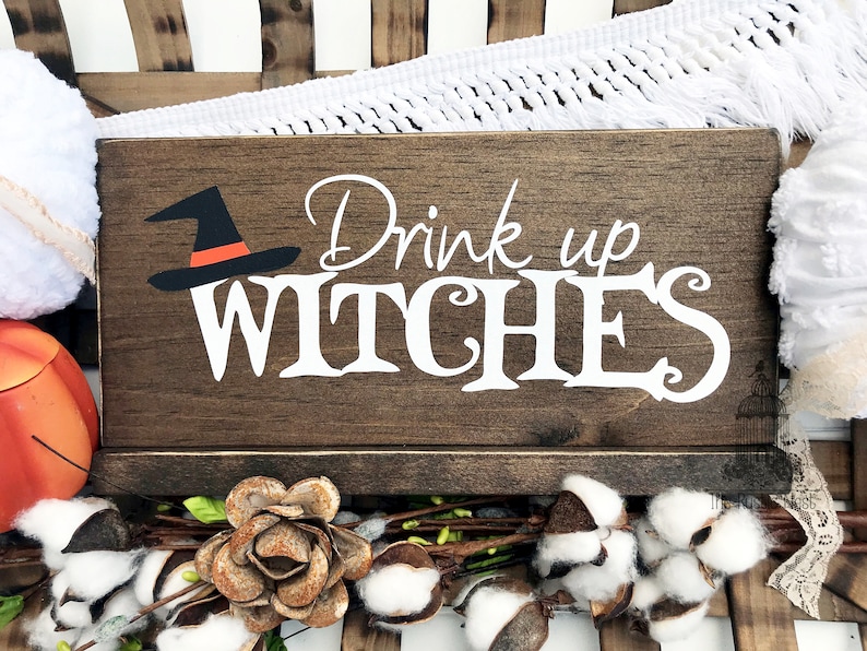 Drink up Witches Halloween Bar Sign Halloween Party Sign - Etsy