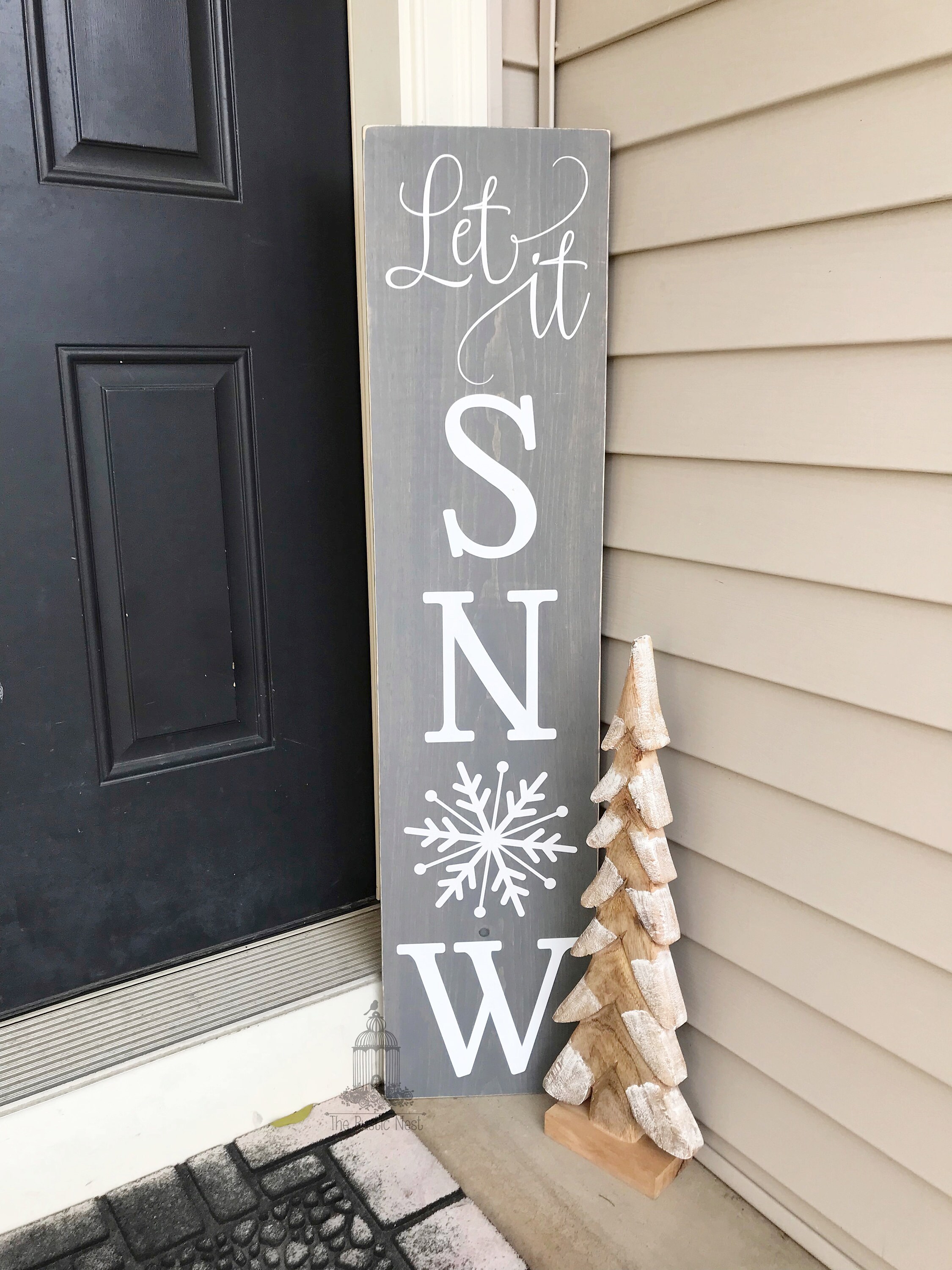 Let It Snow Porch Sign Christmas Porch Sign Christmas Sign - Etsy