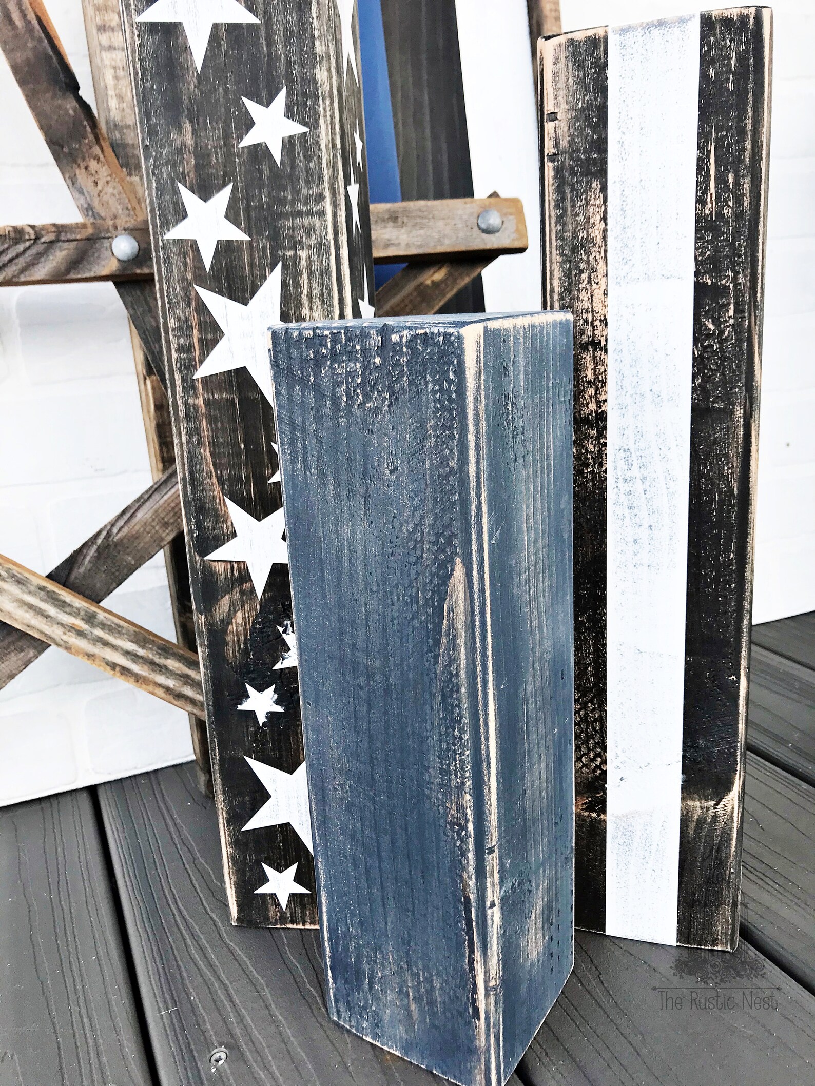 Thin Blue Line Porch Blocks Thin Blue Line Wood Sign Thin - Etsy