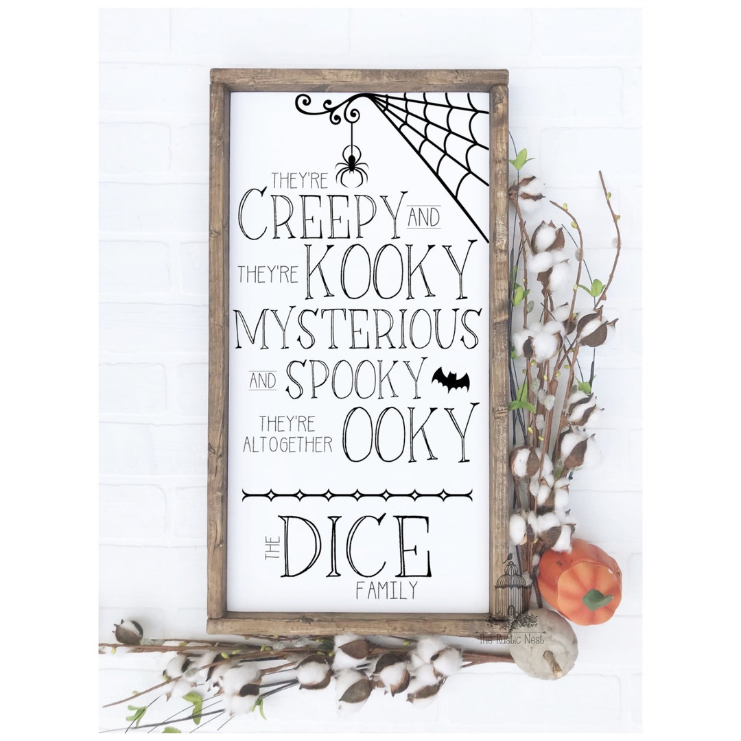 Personalized Halloween Sign: Creepy Kooky Spooky Wood Decor (24" X 12.5 ...