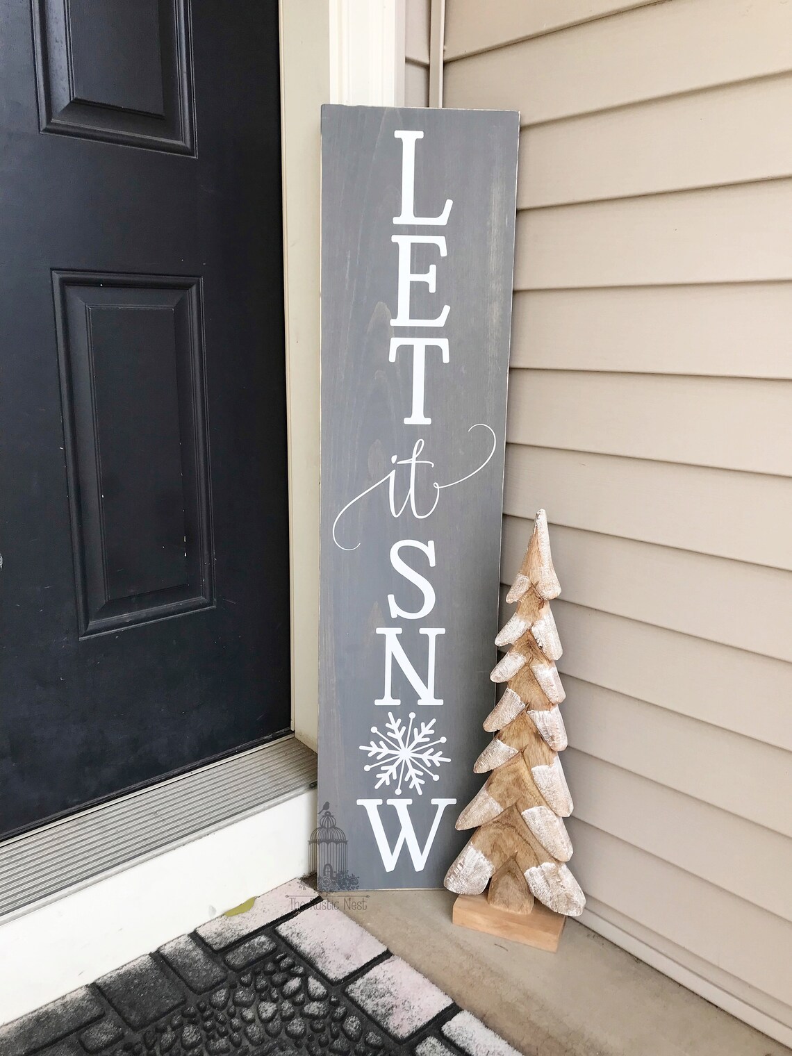 Let It Snow Porch Sign Christmas Porch Sign Christmas Sign - Etsy