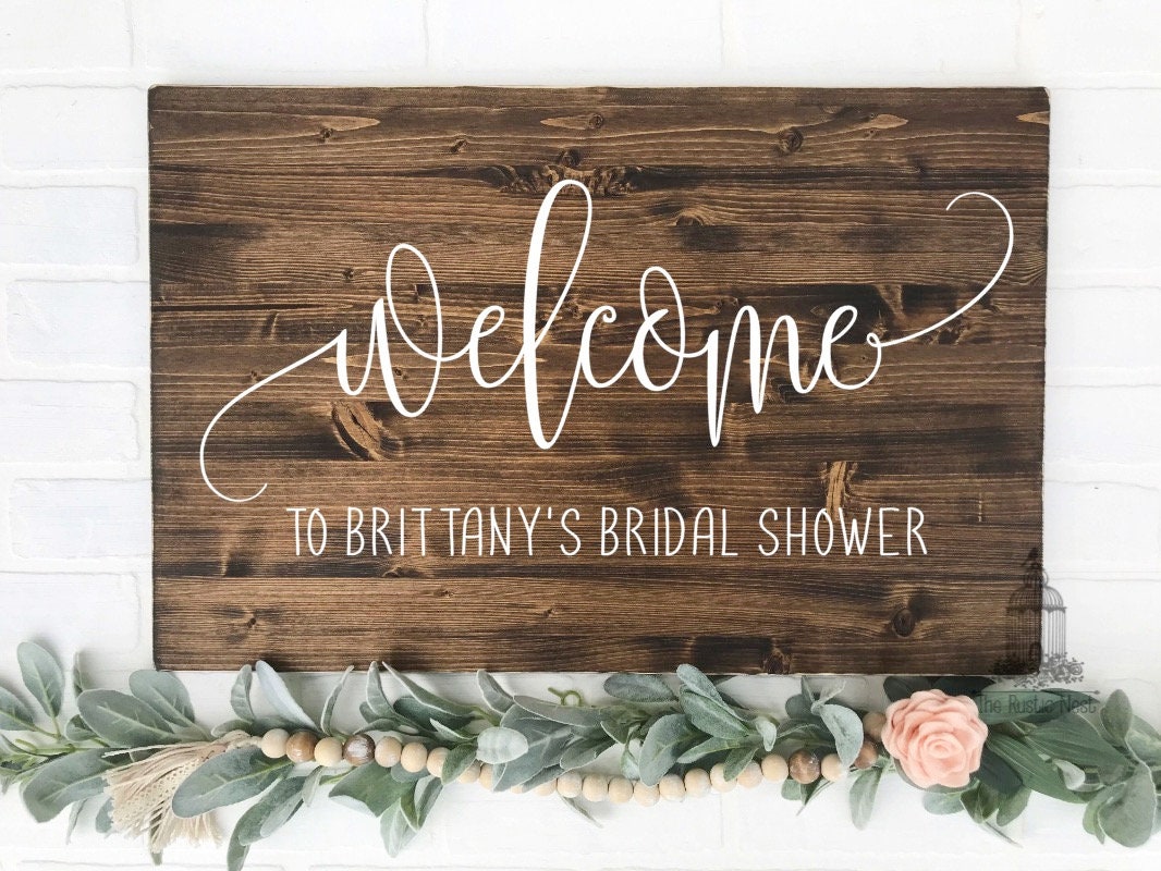 Bridal Shower Sign Bridal Shower Welcome Sign Wooden | Etsy