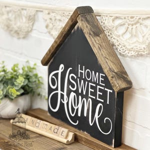 Home Sweet Home Mini House Sign | Shelf Sitter | Wooden House Sign ...