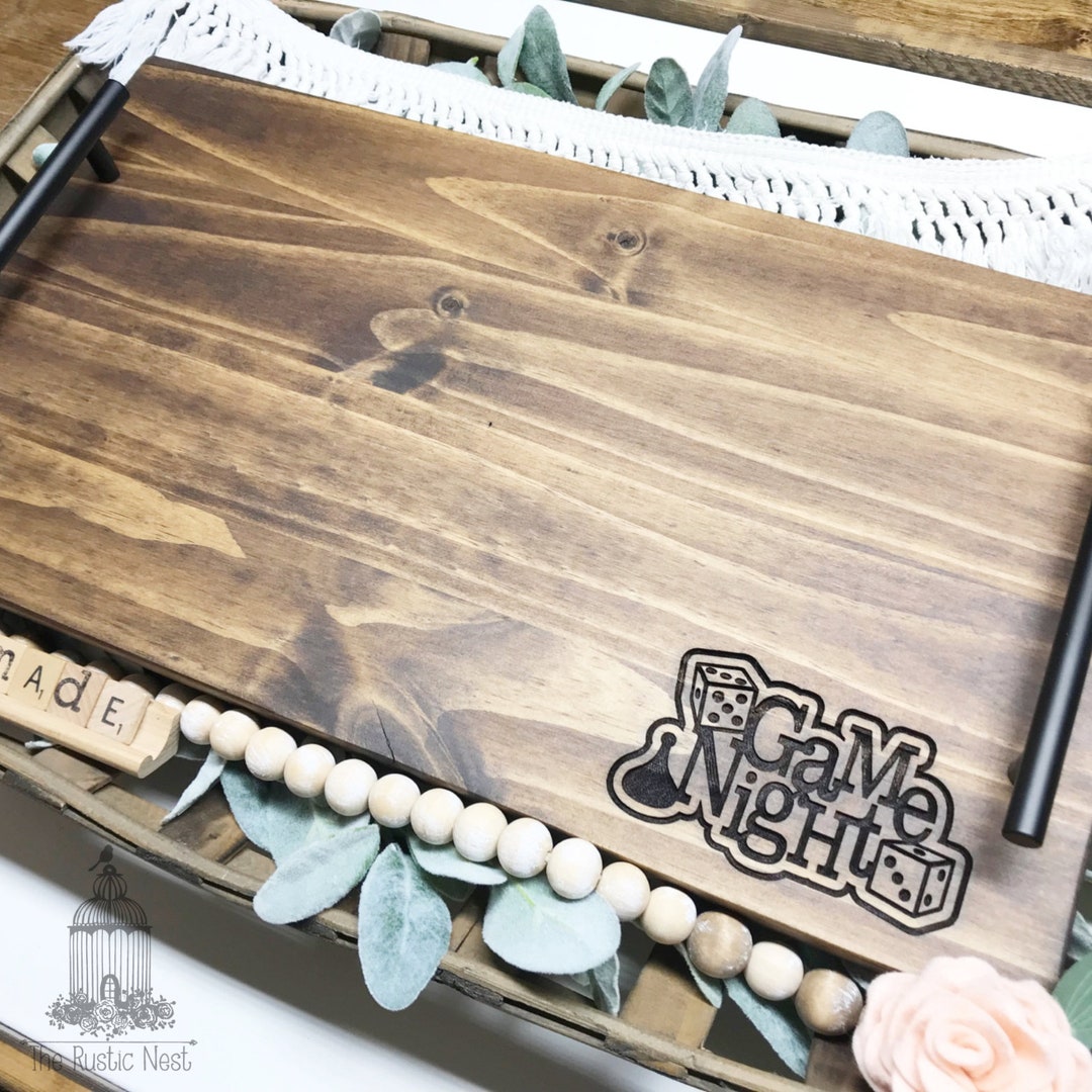 Laser Engraved Wood Serving Tray: Game Night Breakfast Tray (20x12) - Etsy