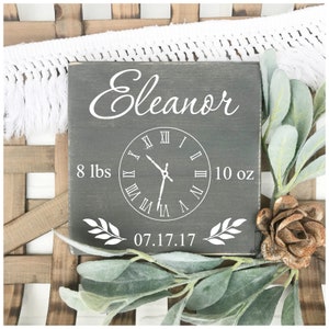 Children's Birth Clock Sign | Birth Stat Sign | Birth Date Sign | New ...