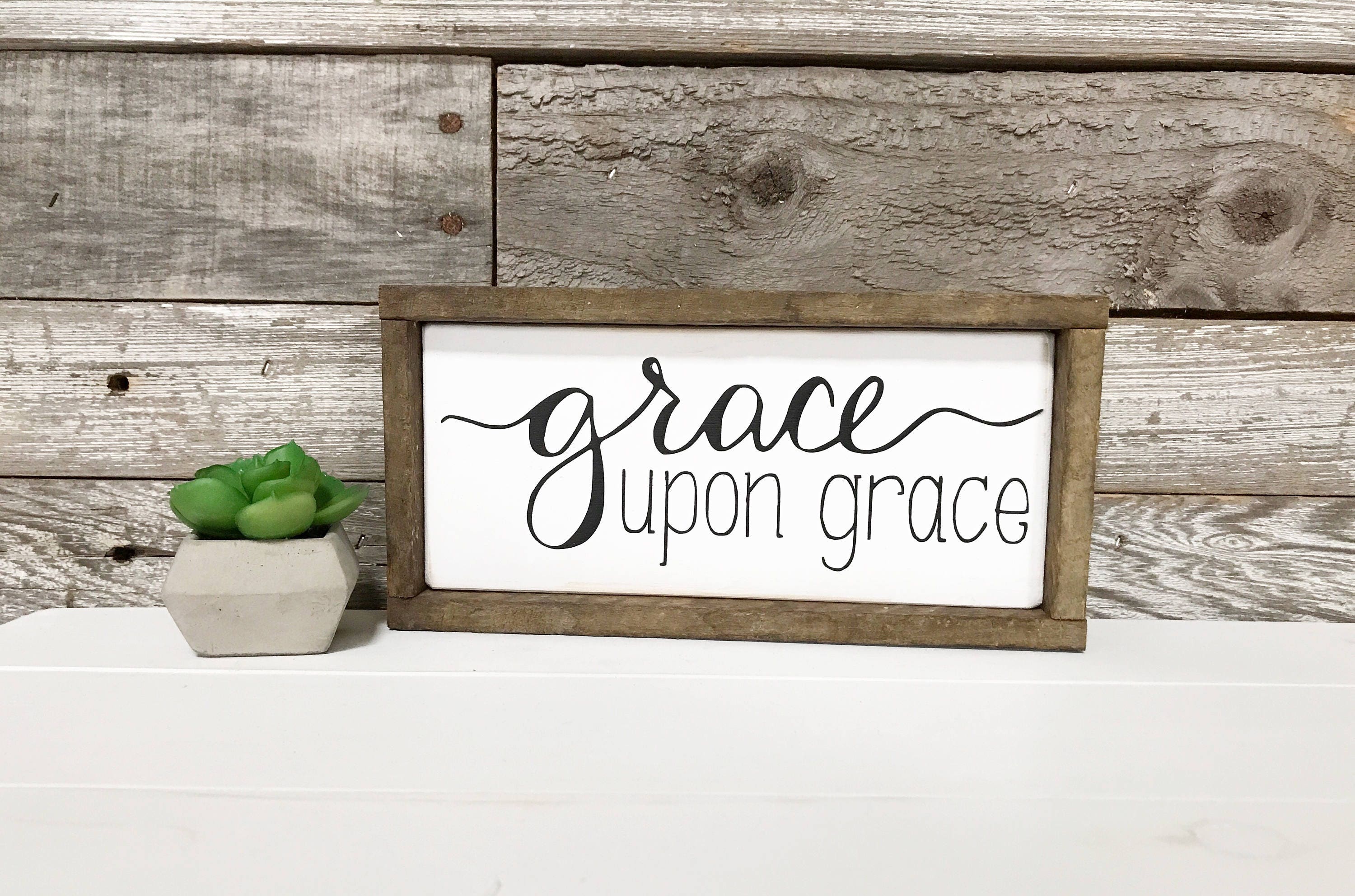 Rustic Grace Upon Grace Sign Framed in Lath - Etsy