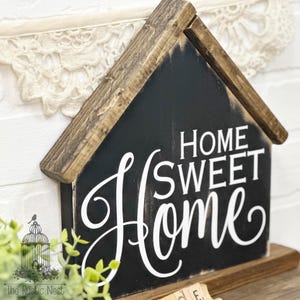 Home Sweet Home Mini House Sign | Shelf Sitter | Wooden House Sign ...