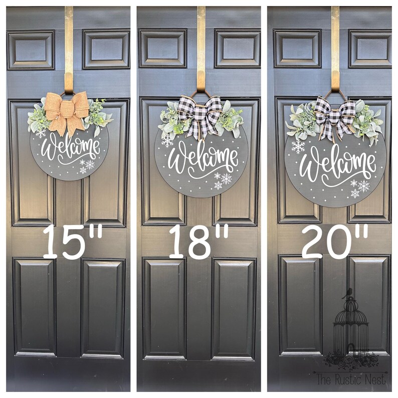 Painted Welcome Snowflake Door Sign: Winter Wreath - Etsy