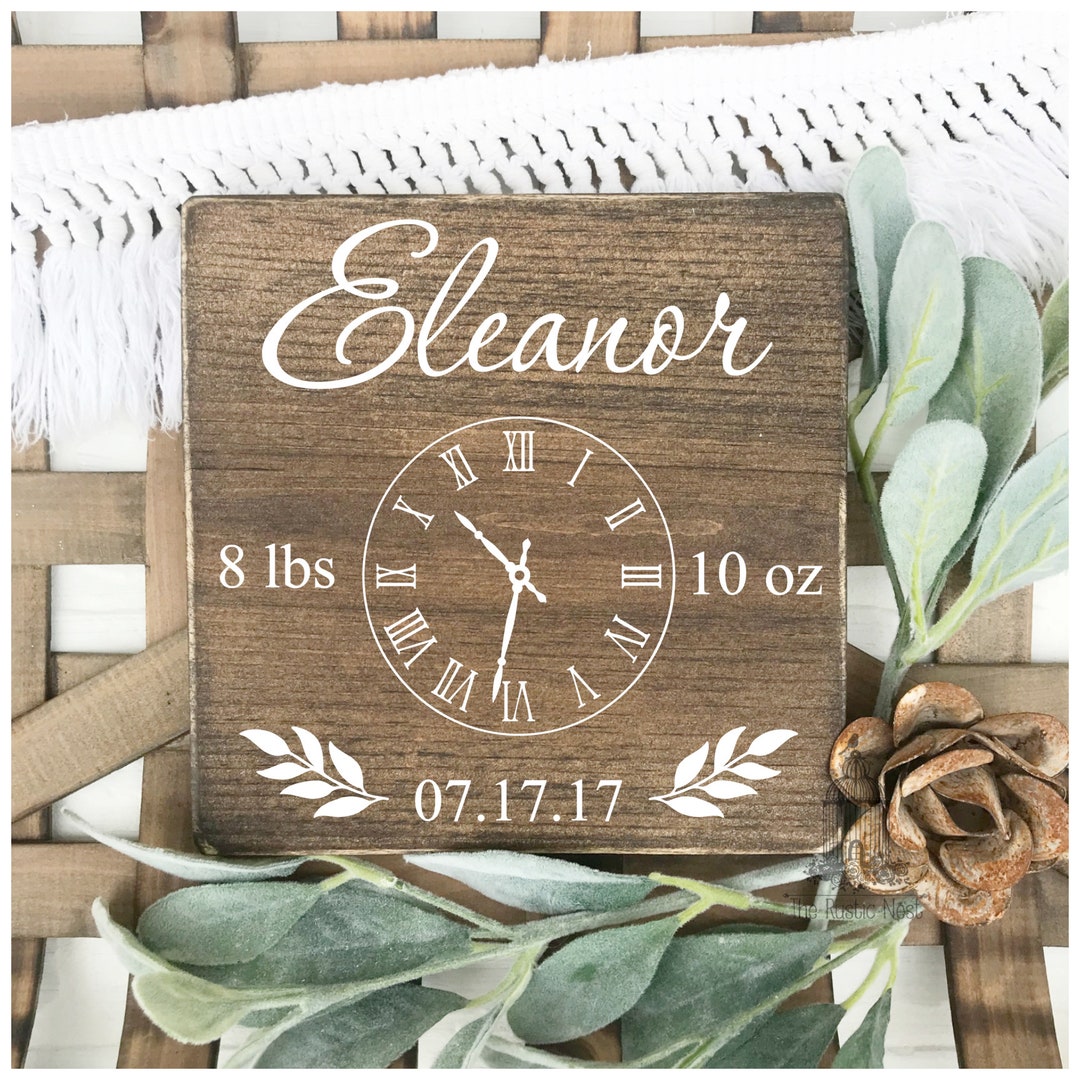 Children's Birth Clock Sign | Birth Stat Sign | Birth Date Sign | New ...