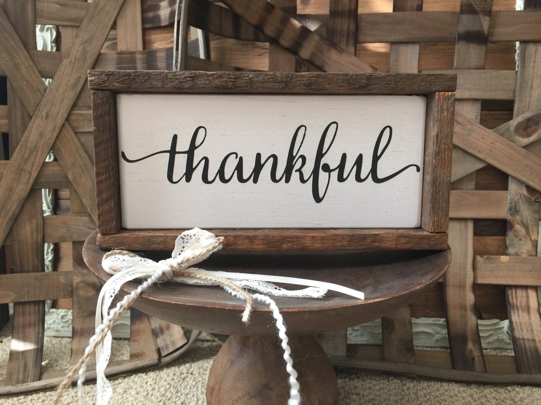 Rustic Thankful Sign Framed in Lath - Etsy