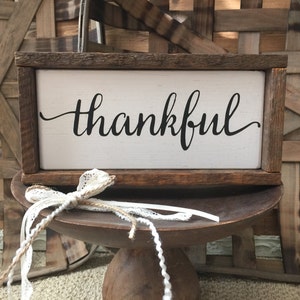 Rustic Thankful Sign Framed in Lath - Etsy