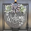 PAINTED Let It Snow Front Door Sign Winter Door Sign Round Winter Door ...