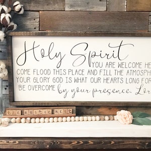 Holy Spirit You Are Welcome Here Sign | Scripture Signs | Living Room ...