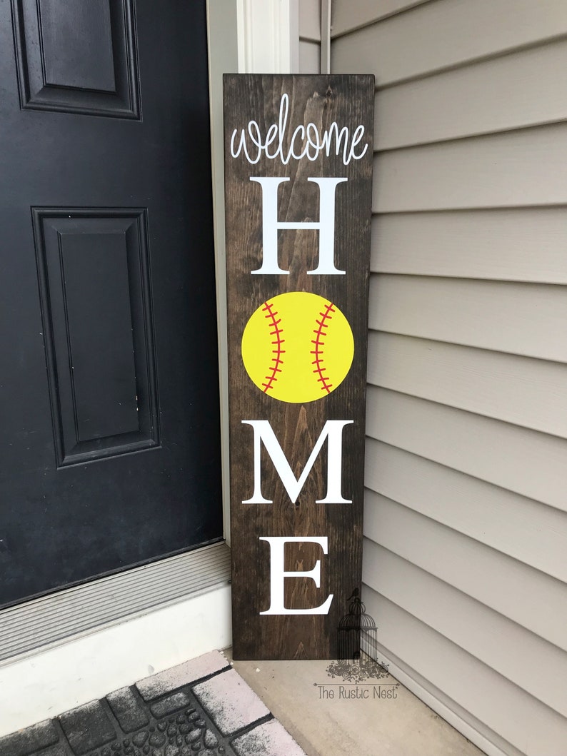 Welcome Home Porch Sign Baseball Sign Softball Sign - Etsy