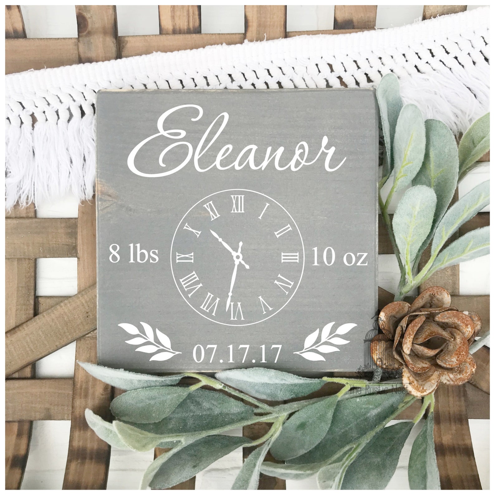 Children's Birth Clock Sign | Birth Stat Sign | Birth Date Sign | New ...