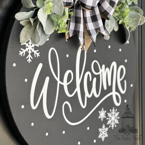 Painted Welcome Snowflake Door Sign: Winter Wreath - Etsy