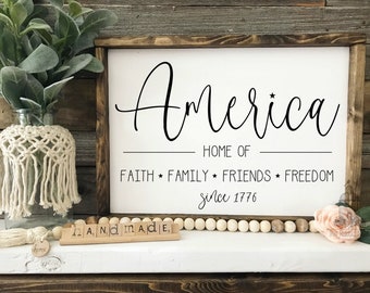 Faith Family Freedom Sign - Etsy