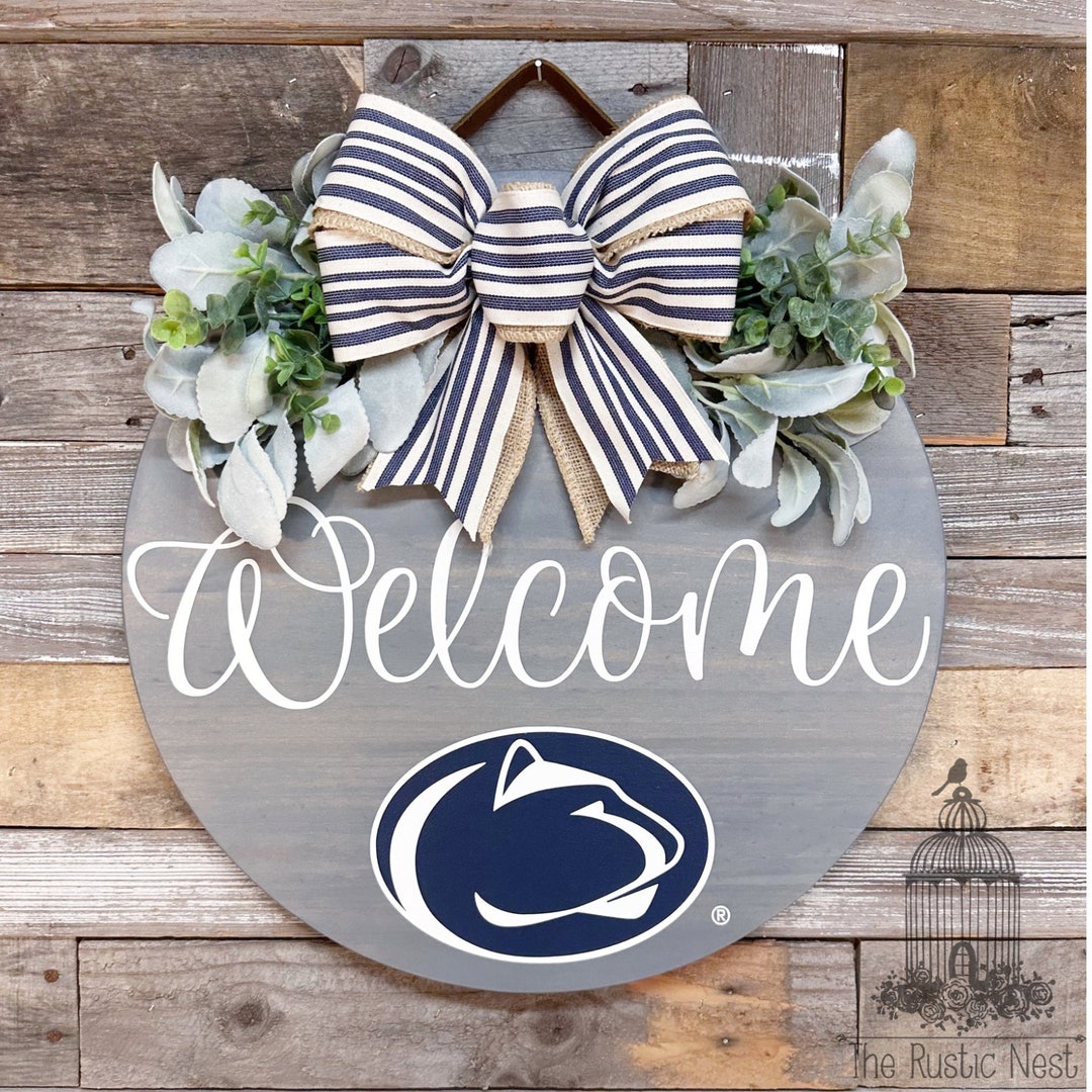 Welcome Penn State Door Hanger Penn State Sign We Are Sign Penn State ...