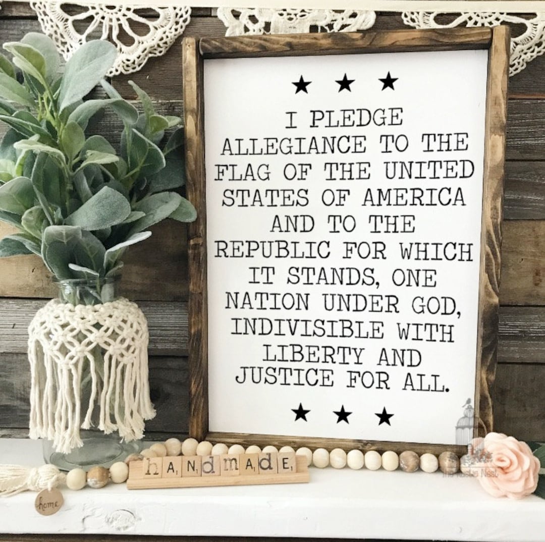Pledge of Allegiance Wooden Sign: Americana Patriotic Decor - Etsy