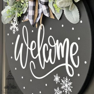 Painted Welcome Snowflake Door Sign: Winter Wreath - Etsy