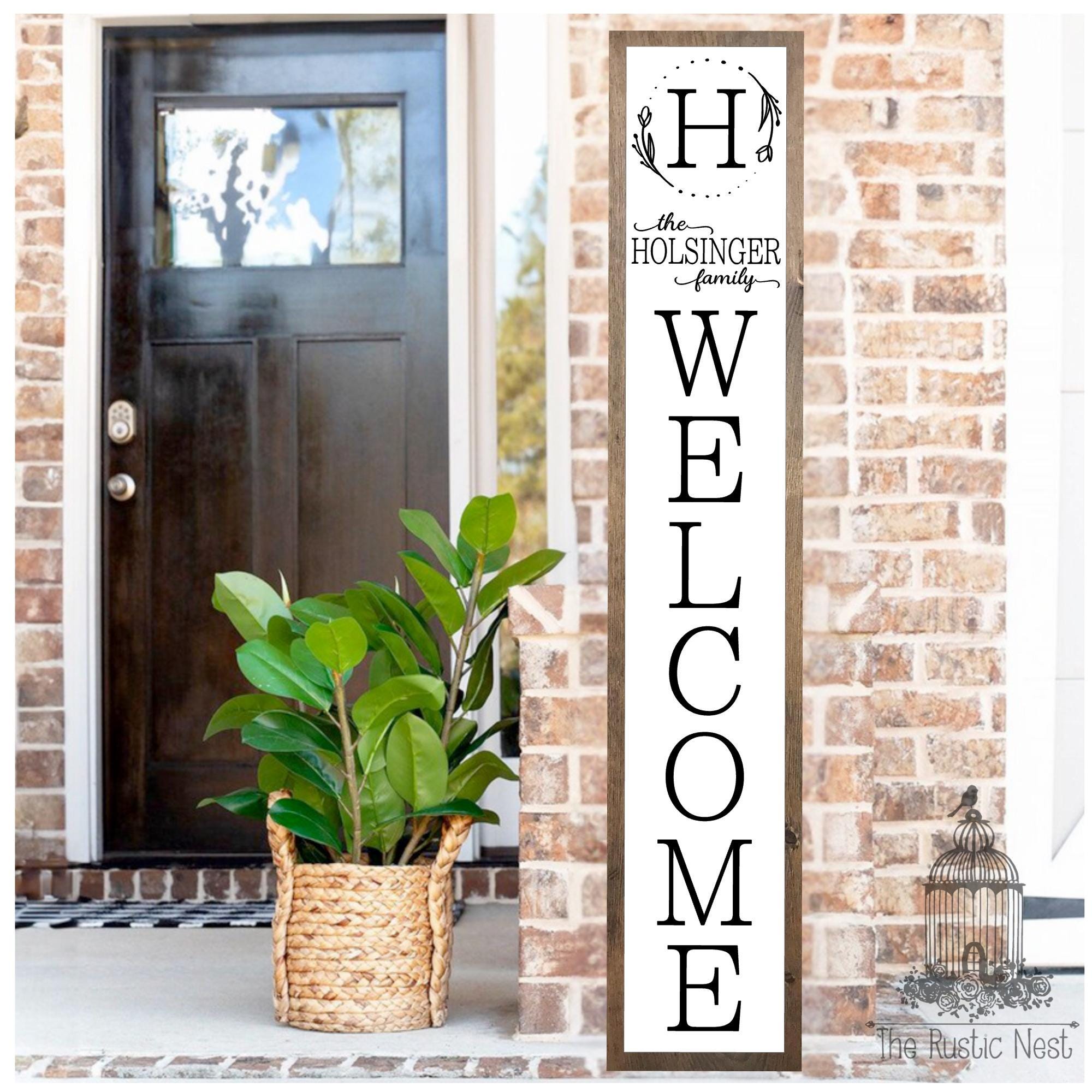 Personalized Welcome Porch Sign: Rustic Farmhouse Decor - Etsy
