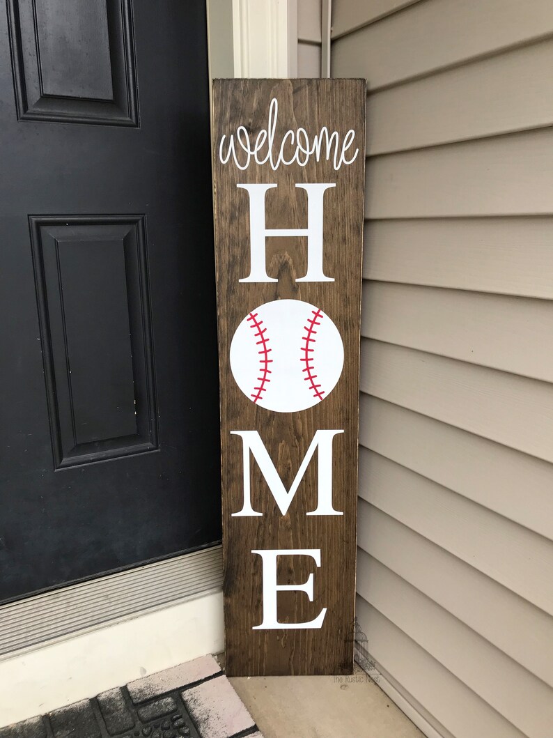 Welcome Home Porch Sign Baseball Sign Softball Sign - Etsy