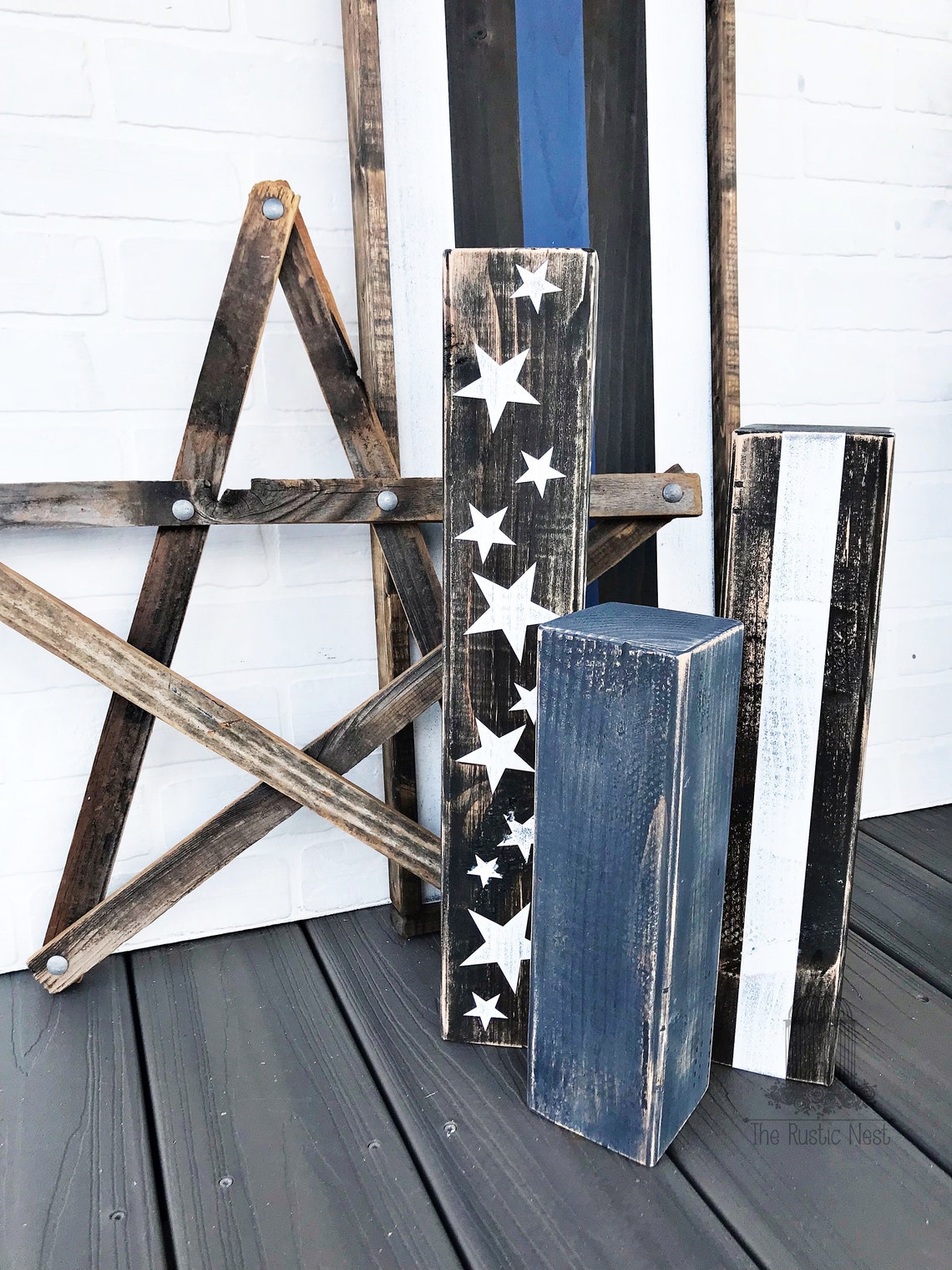 Thin Blue Line Porch Blocks Thin Blue Line Wood Sign Thin - Etsy