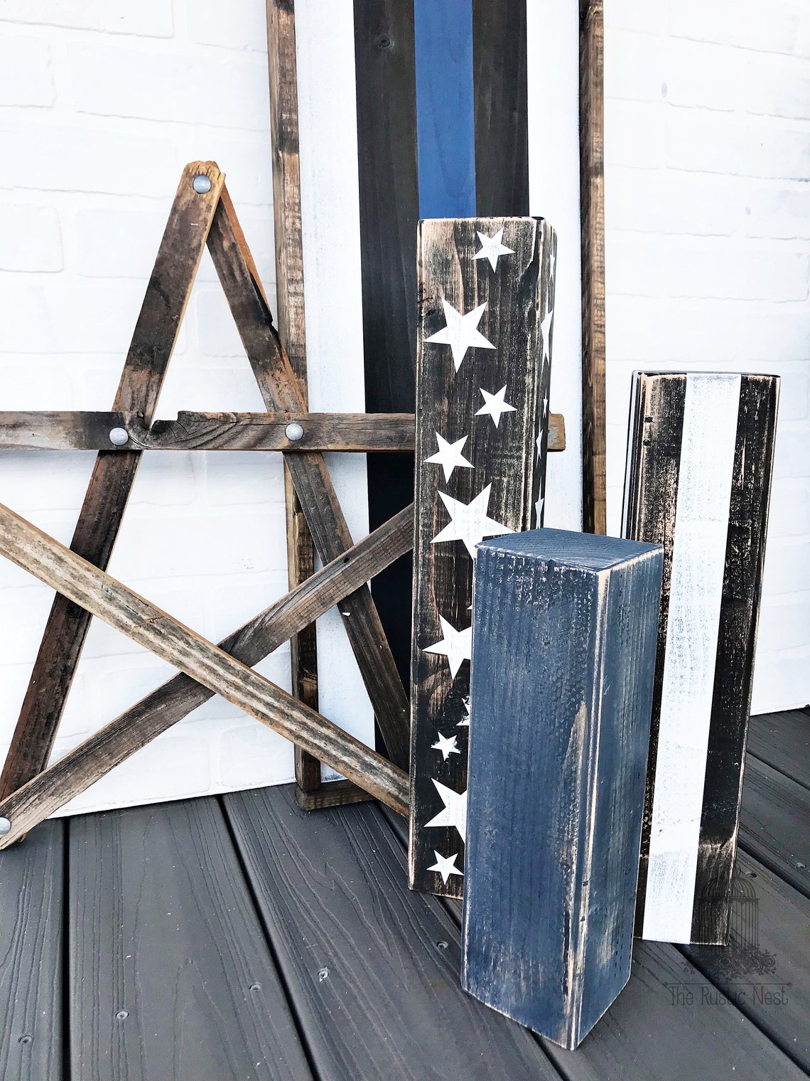 Thin Blue Line Porch Blocks Thin Blue Line Wood Sign Thin - Etsy