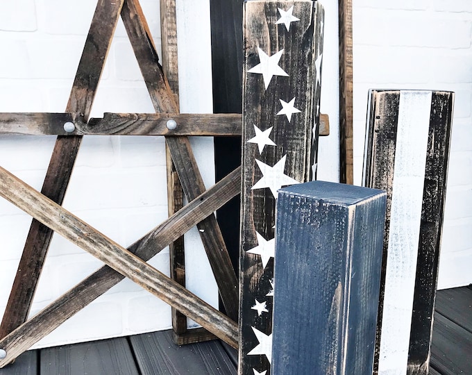 Thin Blue Line Porch Blocks | Thin Blue Line Wood Sign | Thin Blue Line ...