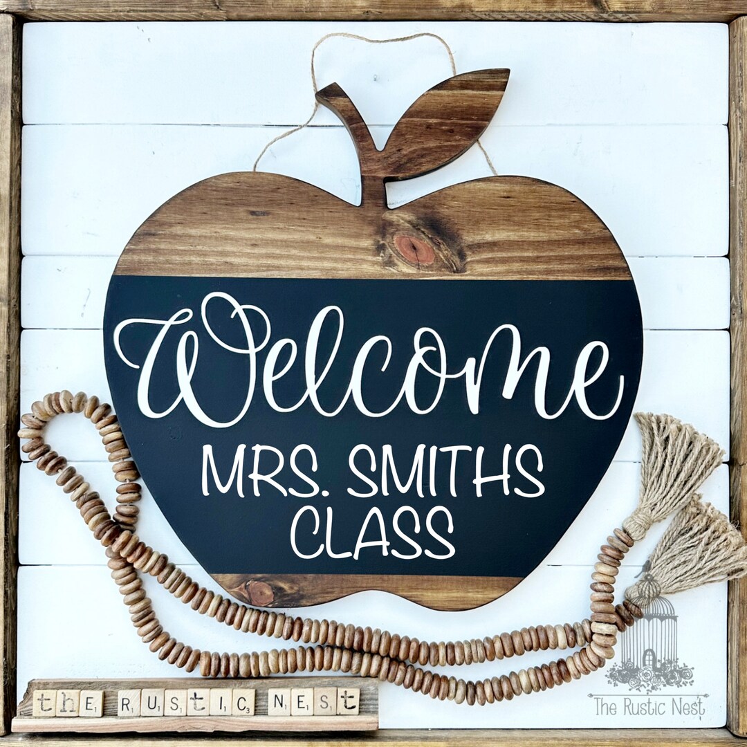 PAINTED Teacher Door Sign Teacher Name Sign Classroom Sign Teacher Gift ...