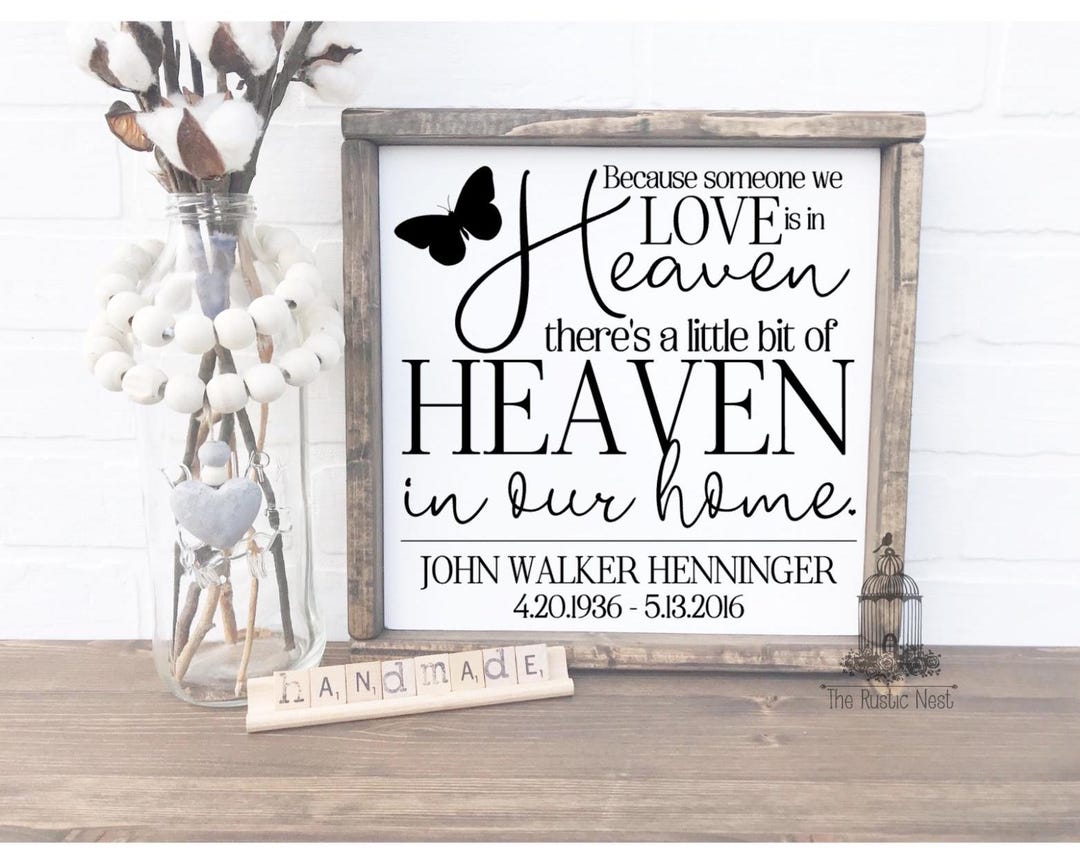 Because Someone We Love is in Heaven Sign | Wood Sign | in Memory of ...