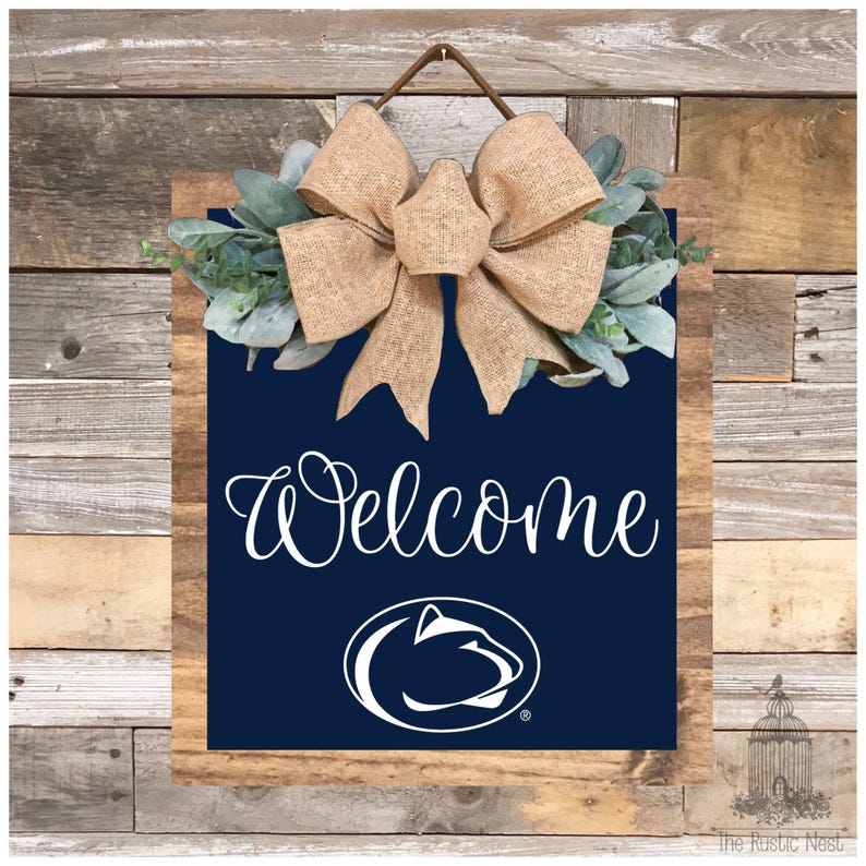 Welcome Penn State Door Hanger: Officially Licensed Nittany Lions Sign ...