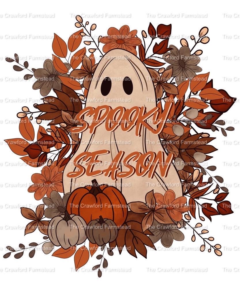 PNG, Halloween Png, Fall Png, Autumn Png, Floral Png, Ghost Png, Spooky ...