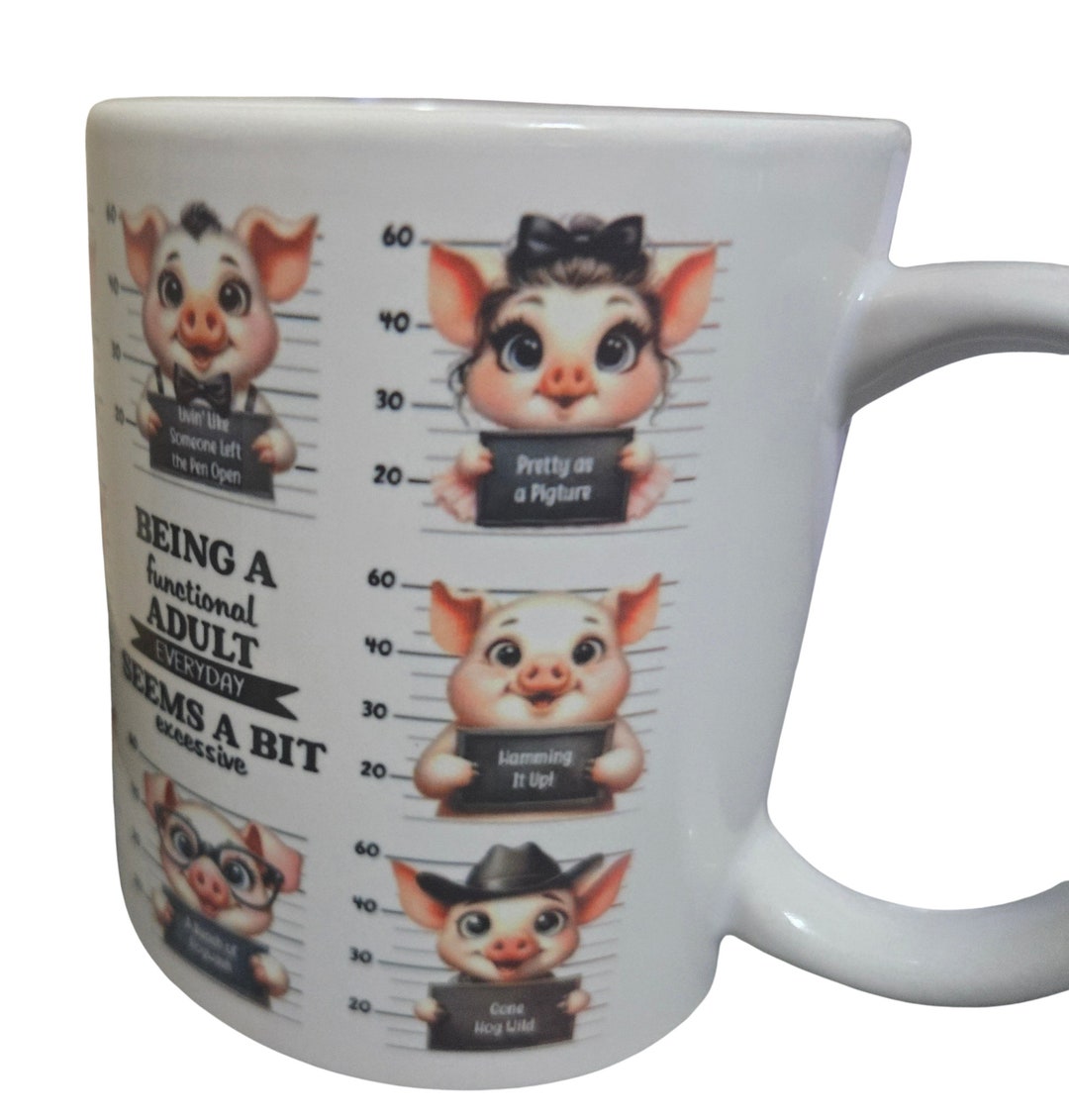 Coffee Cup Funny Pigs Mugshot Coffee Cup Sublimation - Etsy